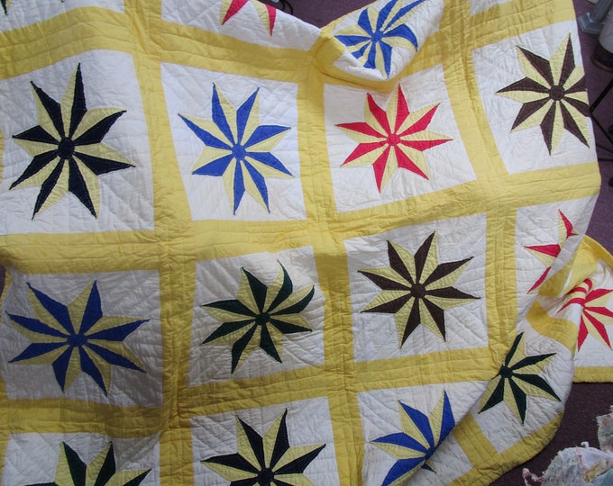 Barbed Wire Quilt, 100% Cotton, Hand-made Quilt, 64 X 64, Finished ...