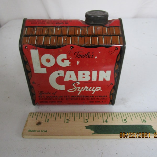 Log Cabin Syrup Tin Can - Etsy