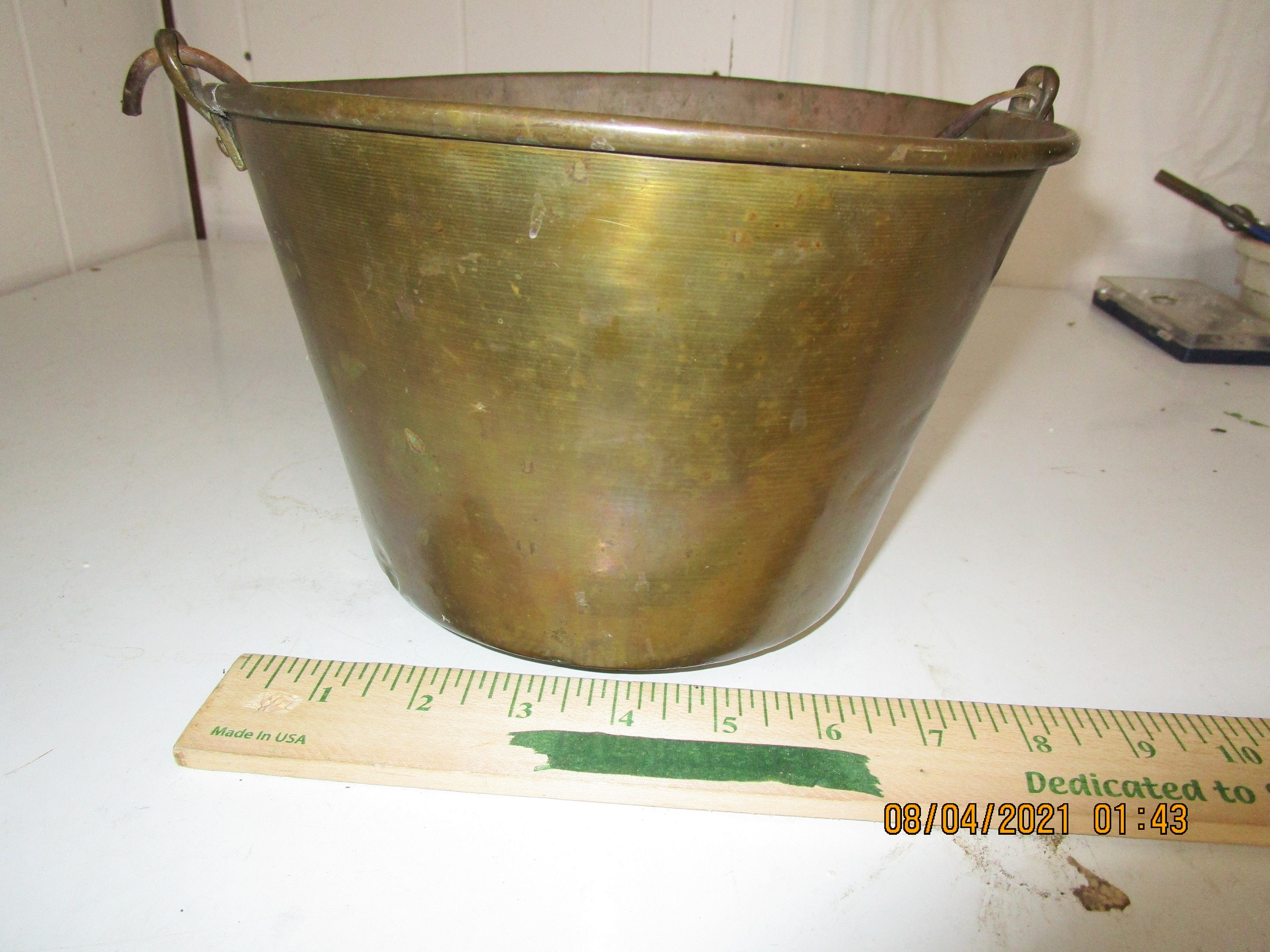 Antique HW Hayden Spun Brass Bucket - Etsy