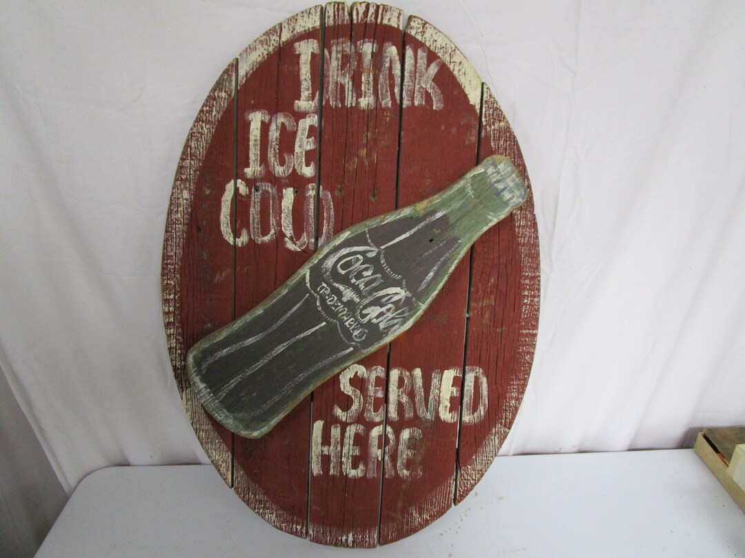 Vintage Hand Painted Coca-cola Sign - Etsy