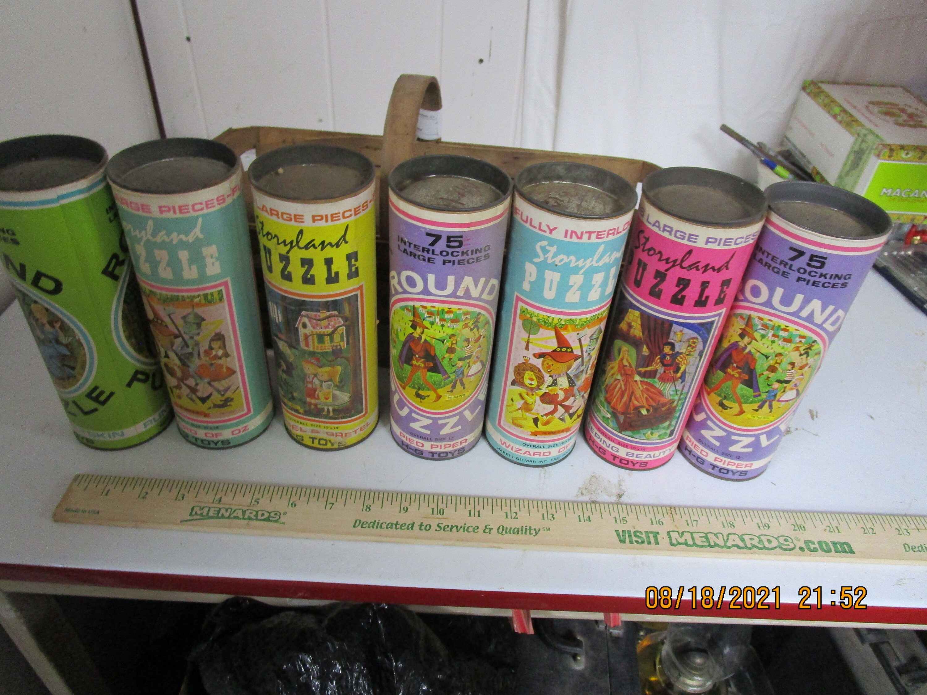 Antique Storyland Puzzles With Basket - Etsy