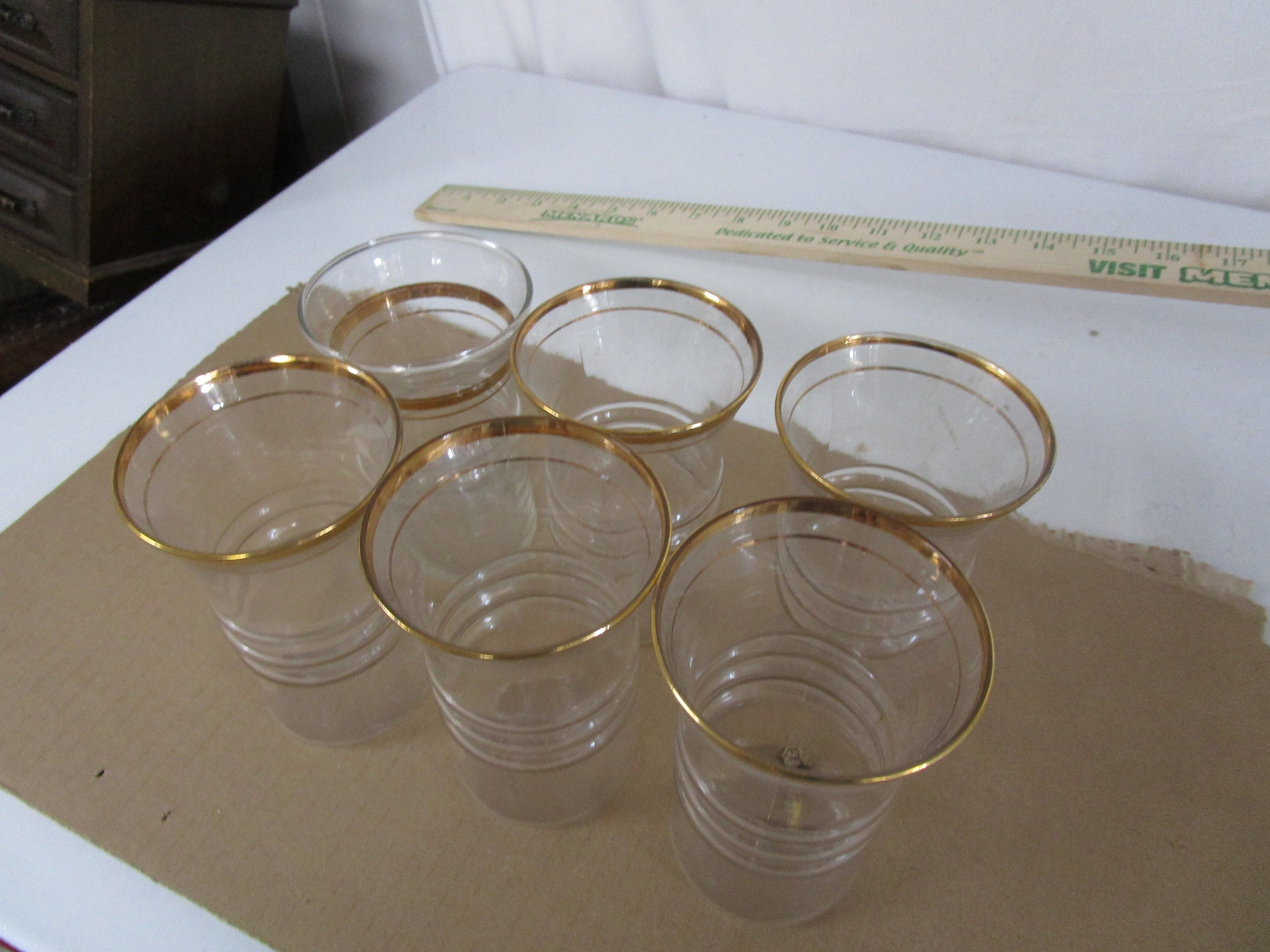 Anchor Hocking Glasses Gold Rimmed Etsy Hong Kong