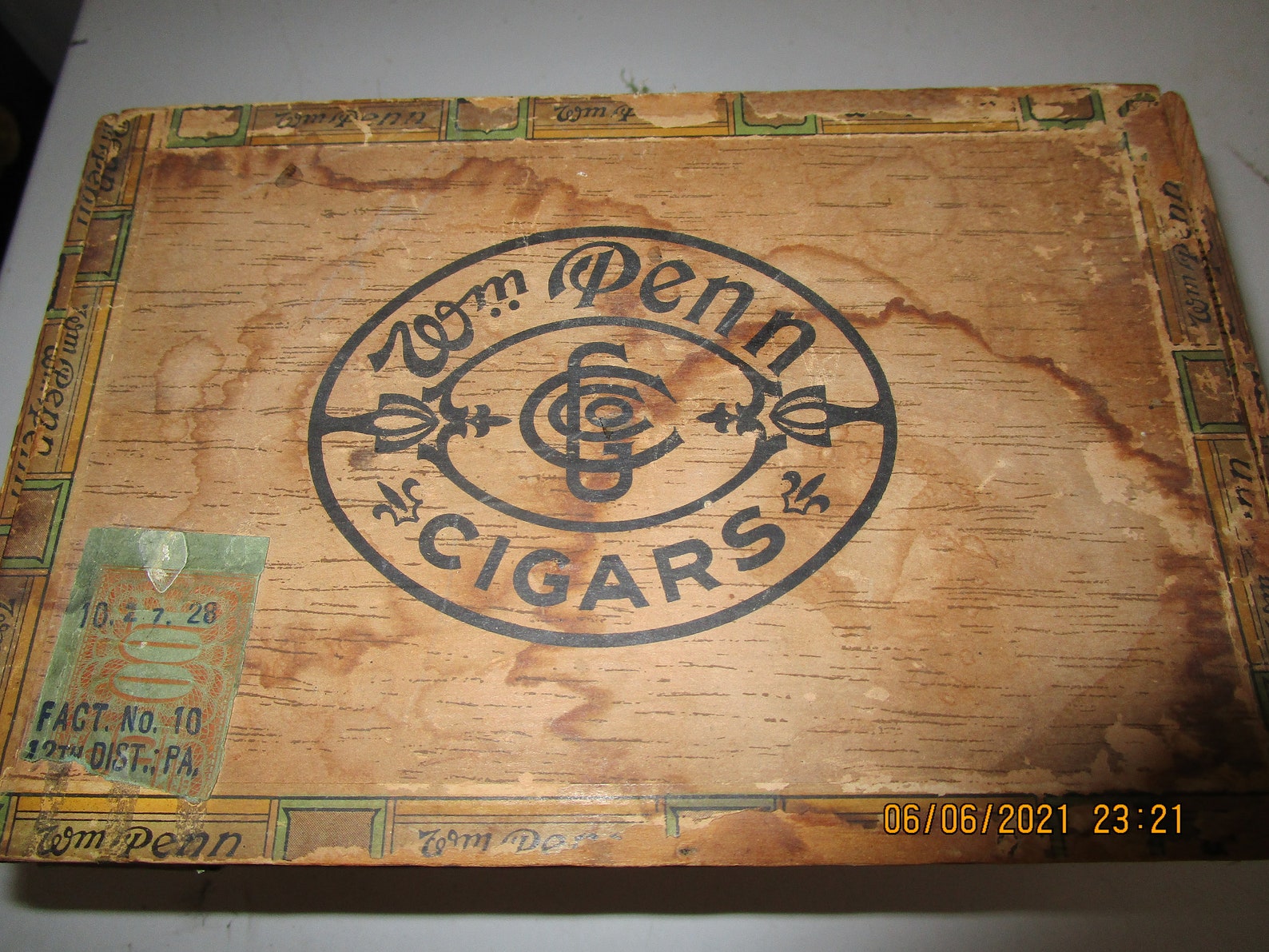 Antique Wood William Penn Cigar Box - Etsy