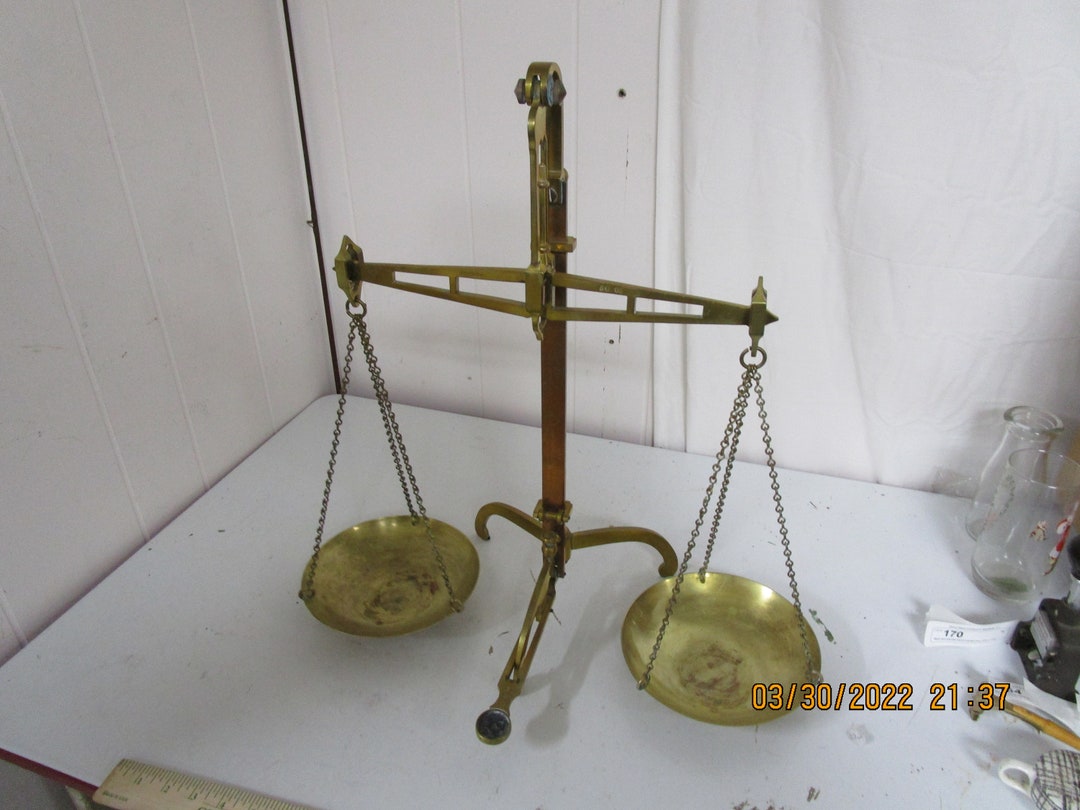 Antique London Brass Balancing Scale - Etsy