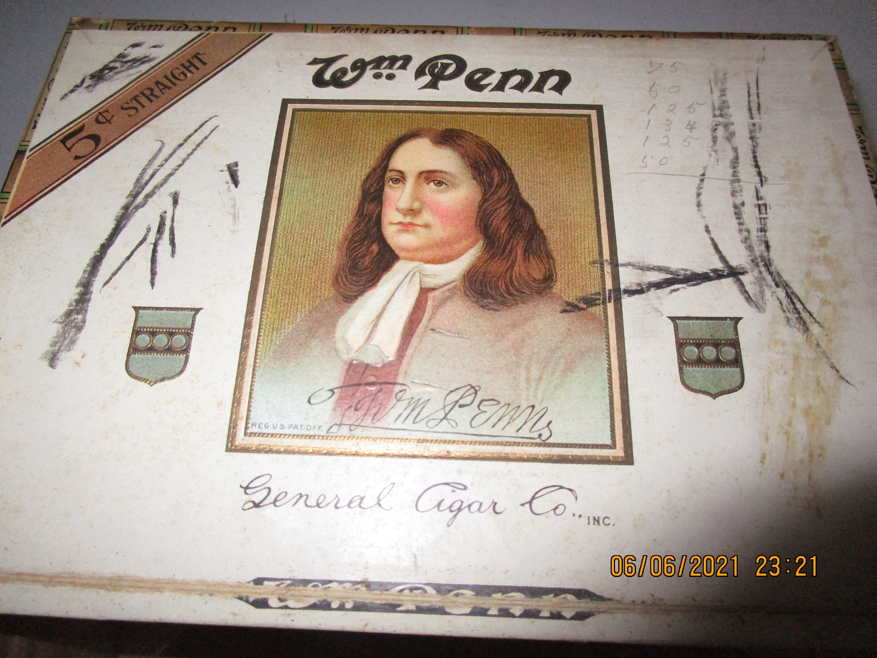 Antique Wood William Penn Cigar Box - Etsy