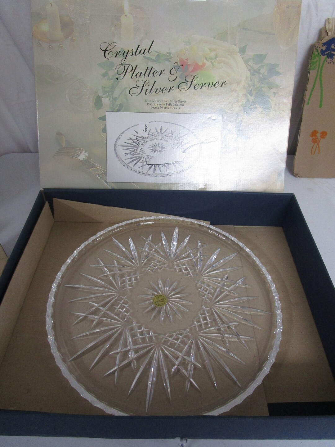 Antique Crystal Cake Platter - Etsy