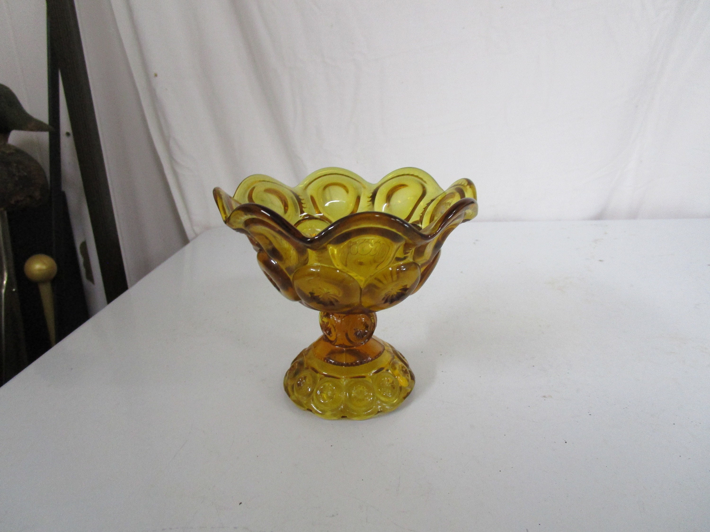 Vintage Amber Depression Glass Candy Dish - Etsy