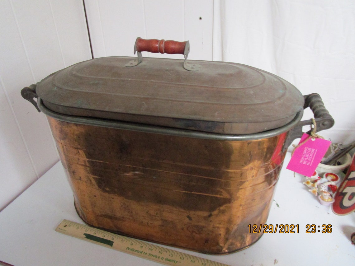 Antique Copper Clad Wash Tub - Etsy