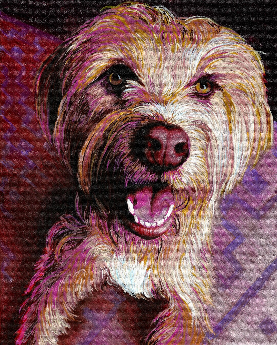 Poppet Portrait - Vibrant Custom DOG Pop Art Original Acrylic Painting ...