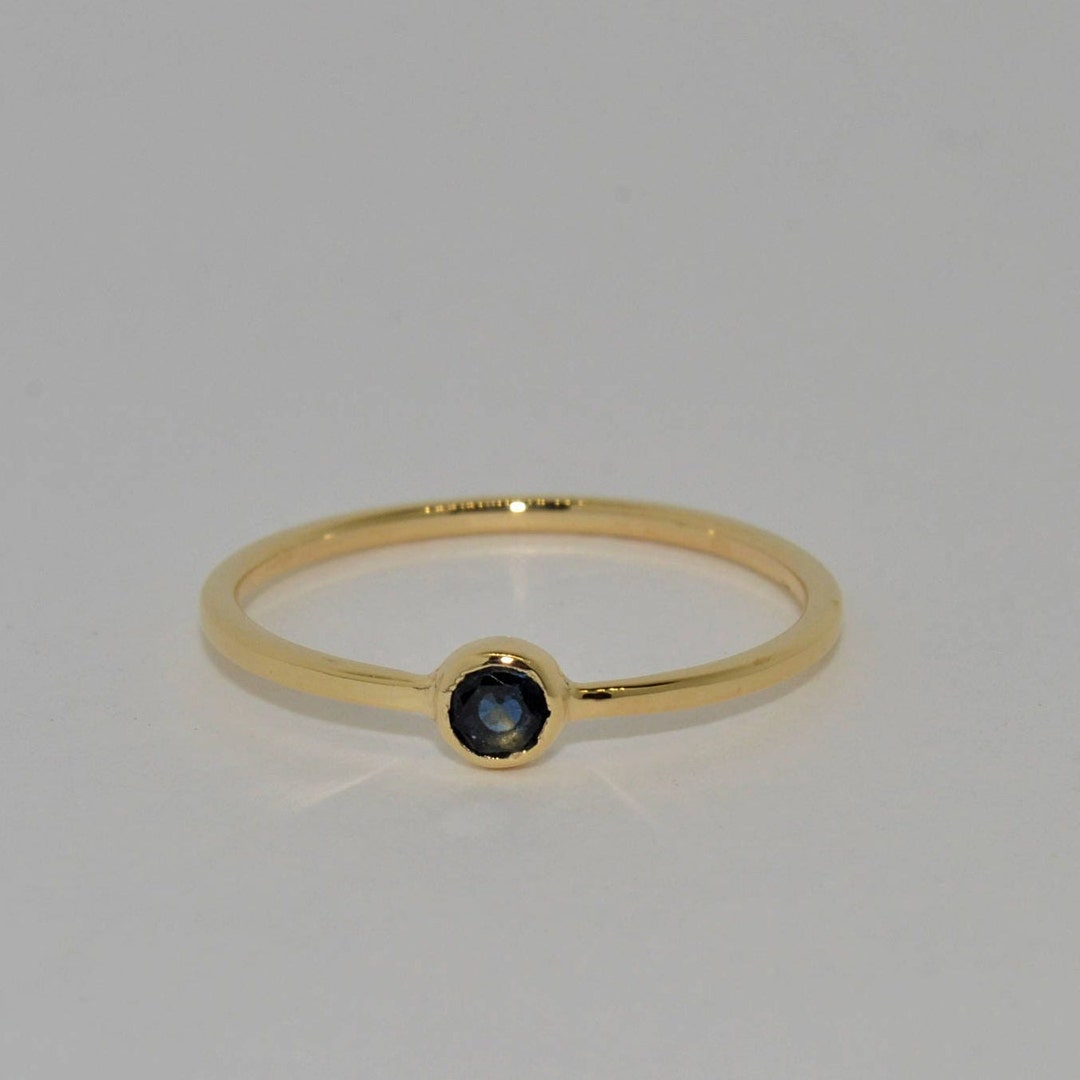 Navy Gem Ring, Sapphire and Gold - Etsy