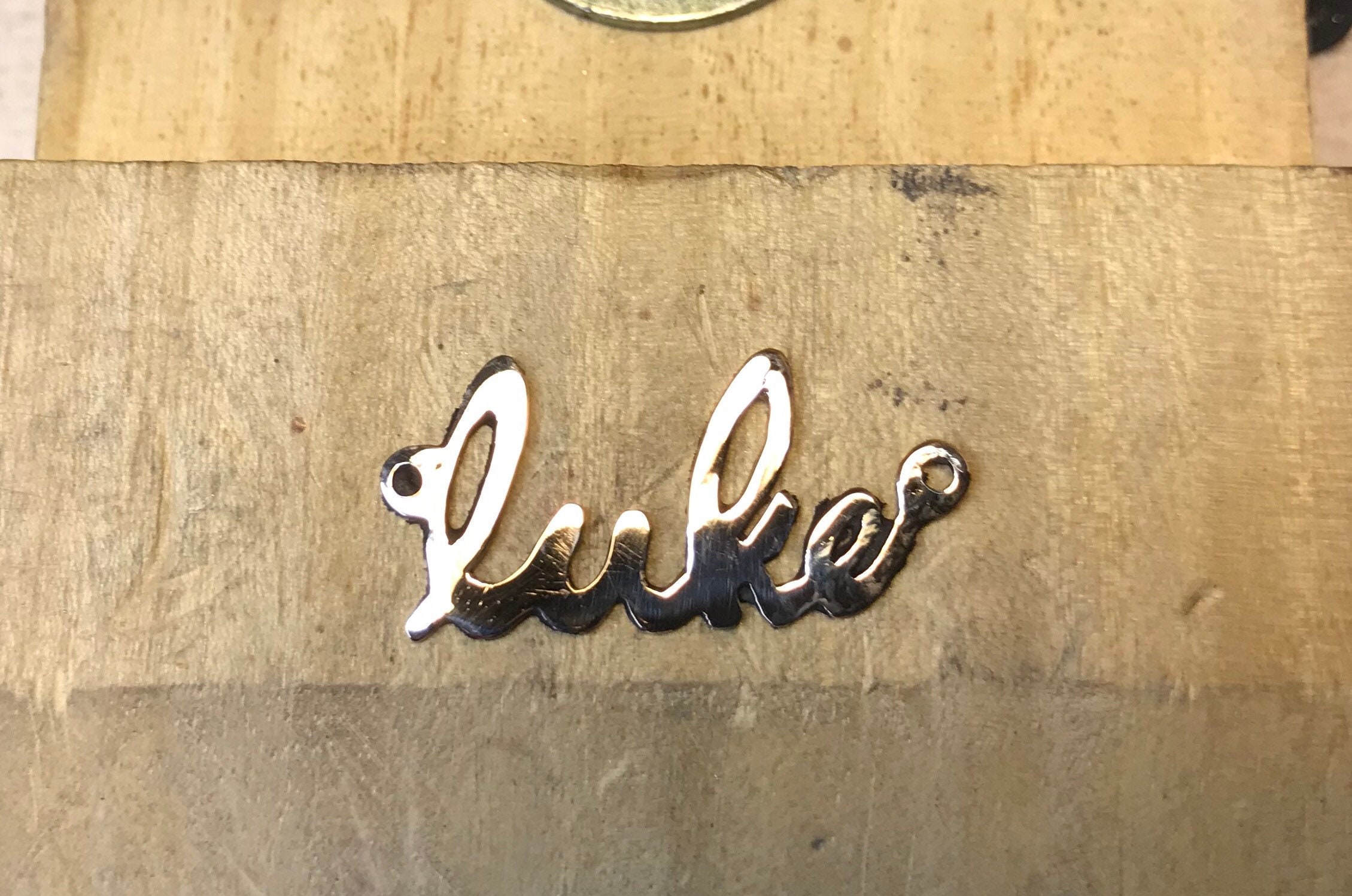 14k Gold Luke name pendant | Etsy