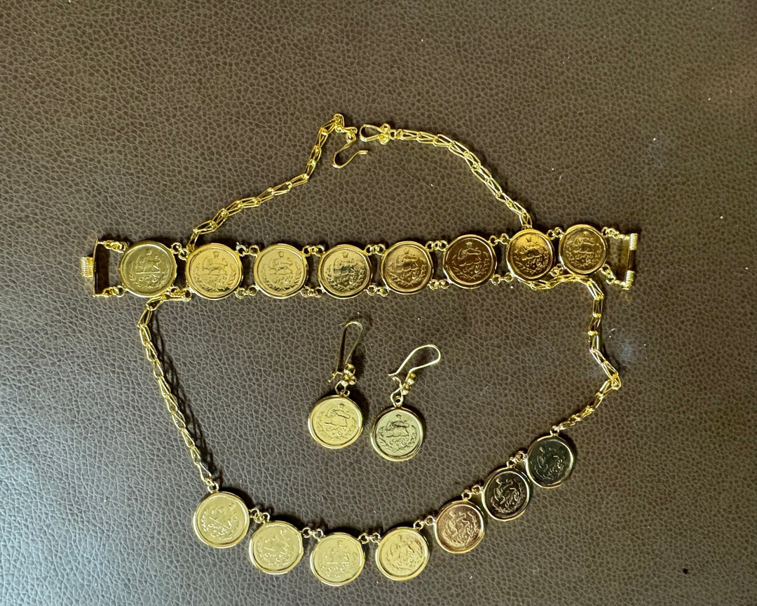 21.6k Sekke and 18k Cover Rob Sekke Seke Pahlavi Set: Neckless ...