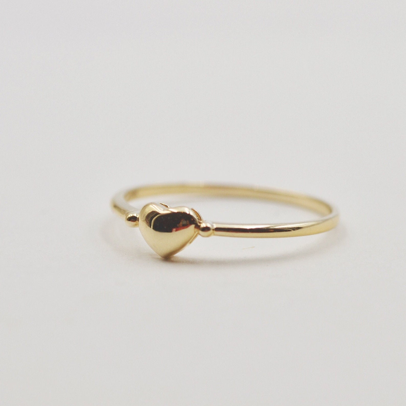 Heart Ring 14k Gold Adjustable and Customizable LOVE Ring - Etsy