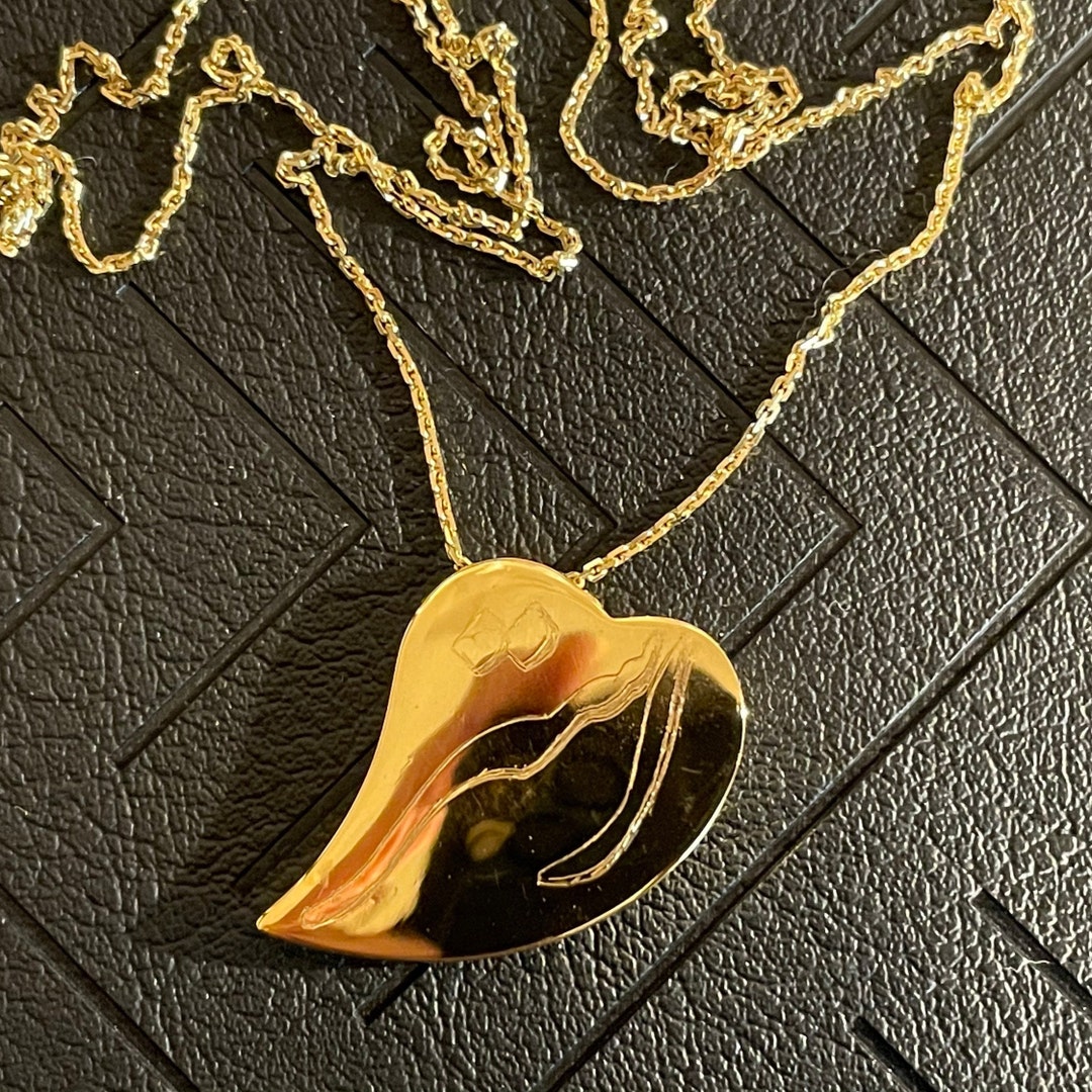 18k Gold Name With Heart Frame - Etsy