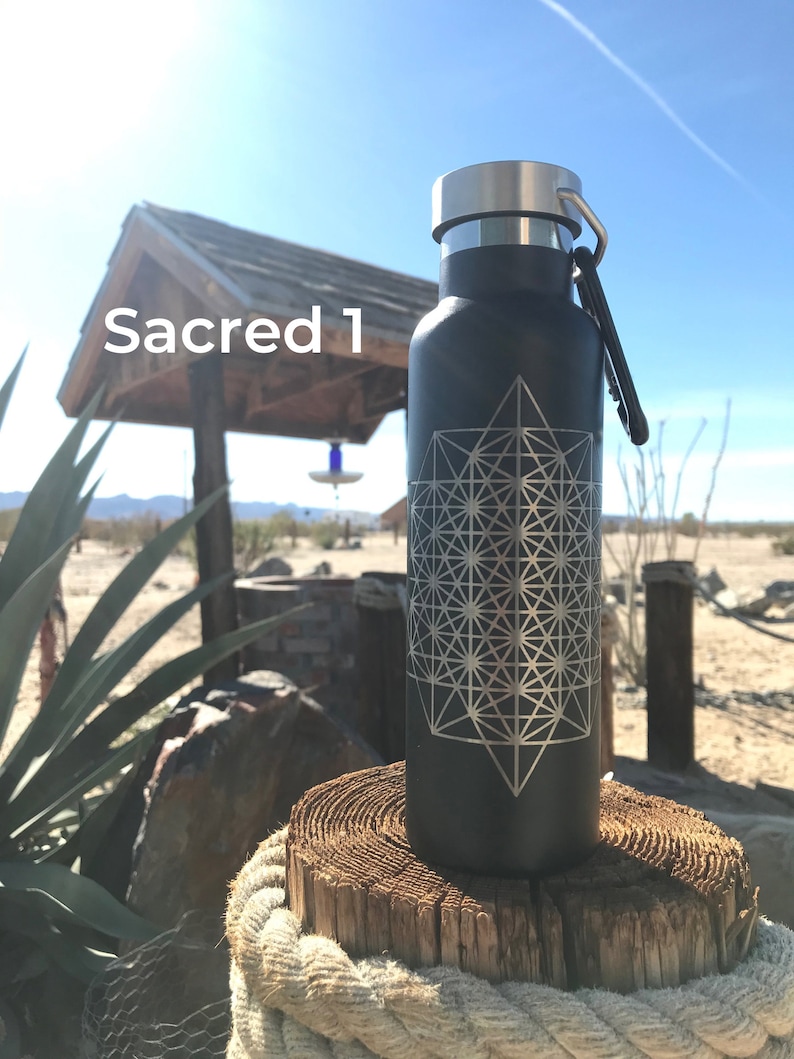 Sacred Geometry Engraved Stainless Steel Water Bottles, Reusable ...