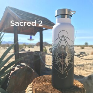 Sacred Geometry Engraved Stainless Steel Water Bottles, Reusable ...