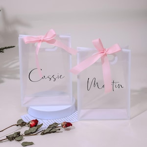 Personalized Initial Clear Tote Bags W/name 7x3x10.3 Inches Customized ...