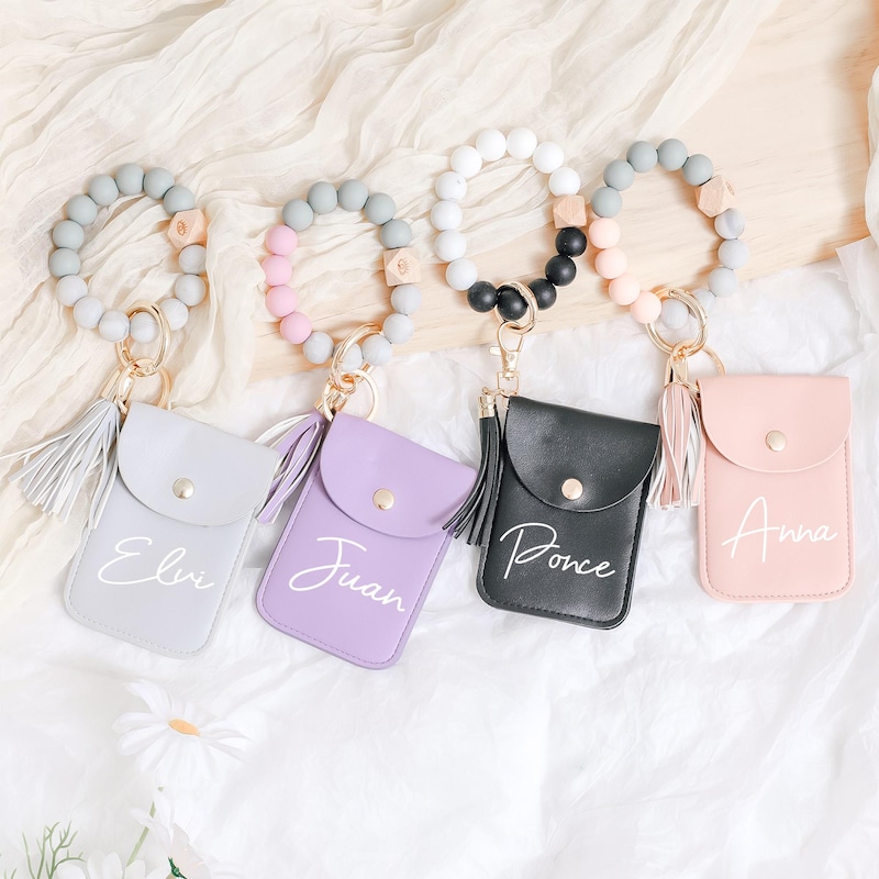 Blue Bead Wristlet Keychain - Etsy UK