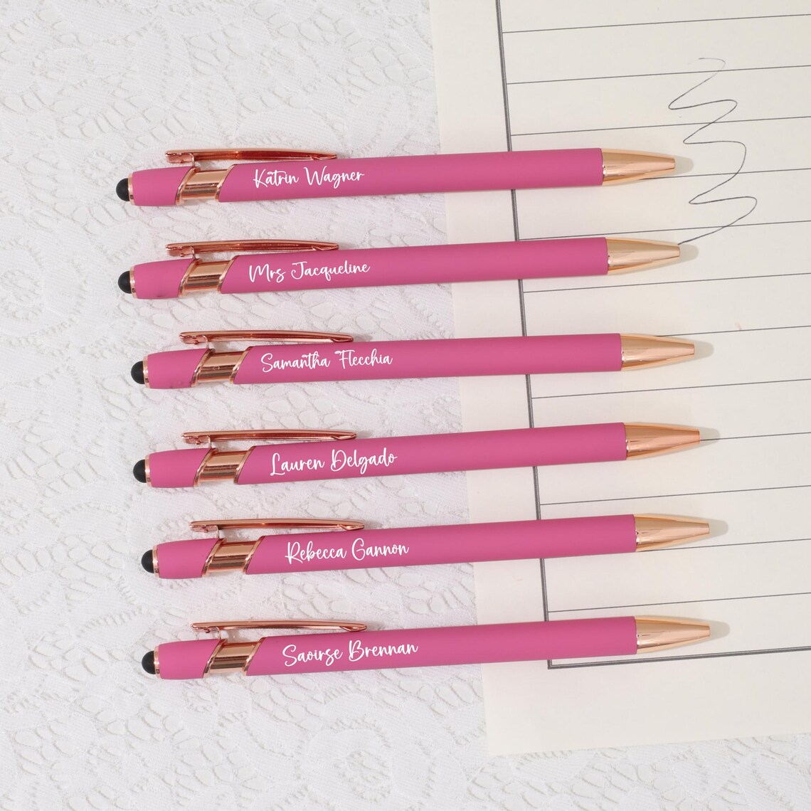 Personalized Luxurious Soft Touch Rose Gold Pen,custom Wedding Pen ...