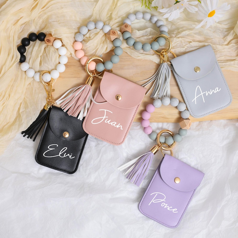 Personalized Keychain Wristlet Wallet ，custom Name Purse ，personalized ...