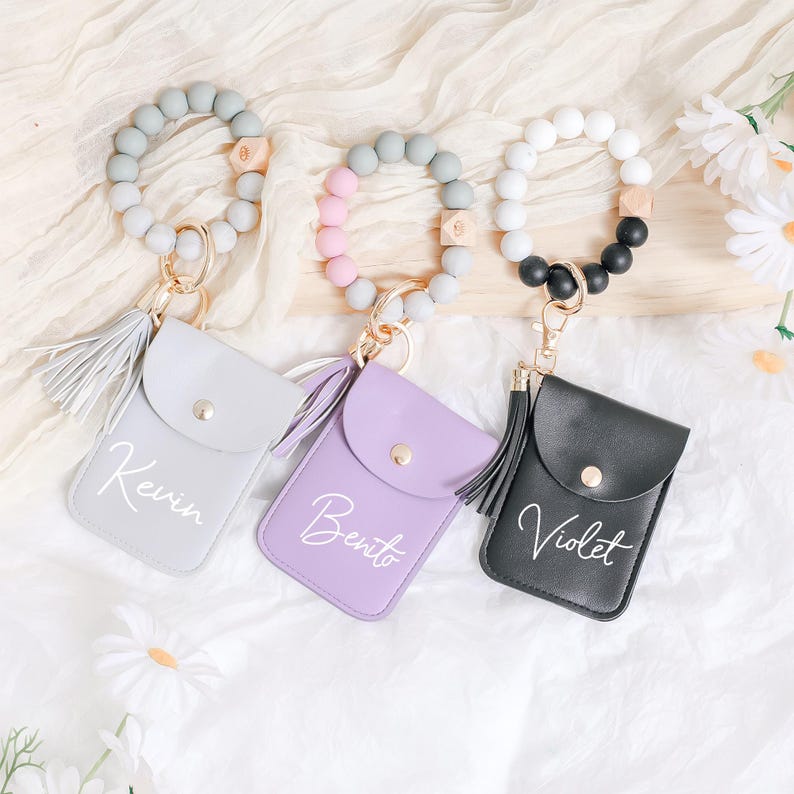 Personalized Keychain Wristlet Wallet ，custom Name Purse ，personalized ...