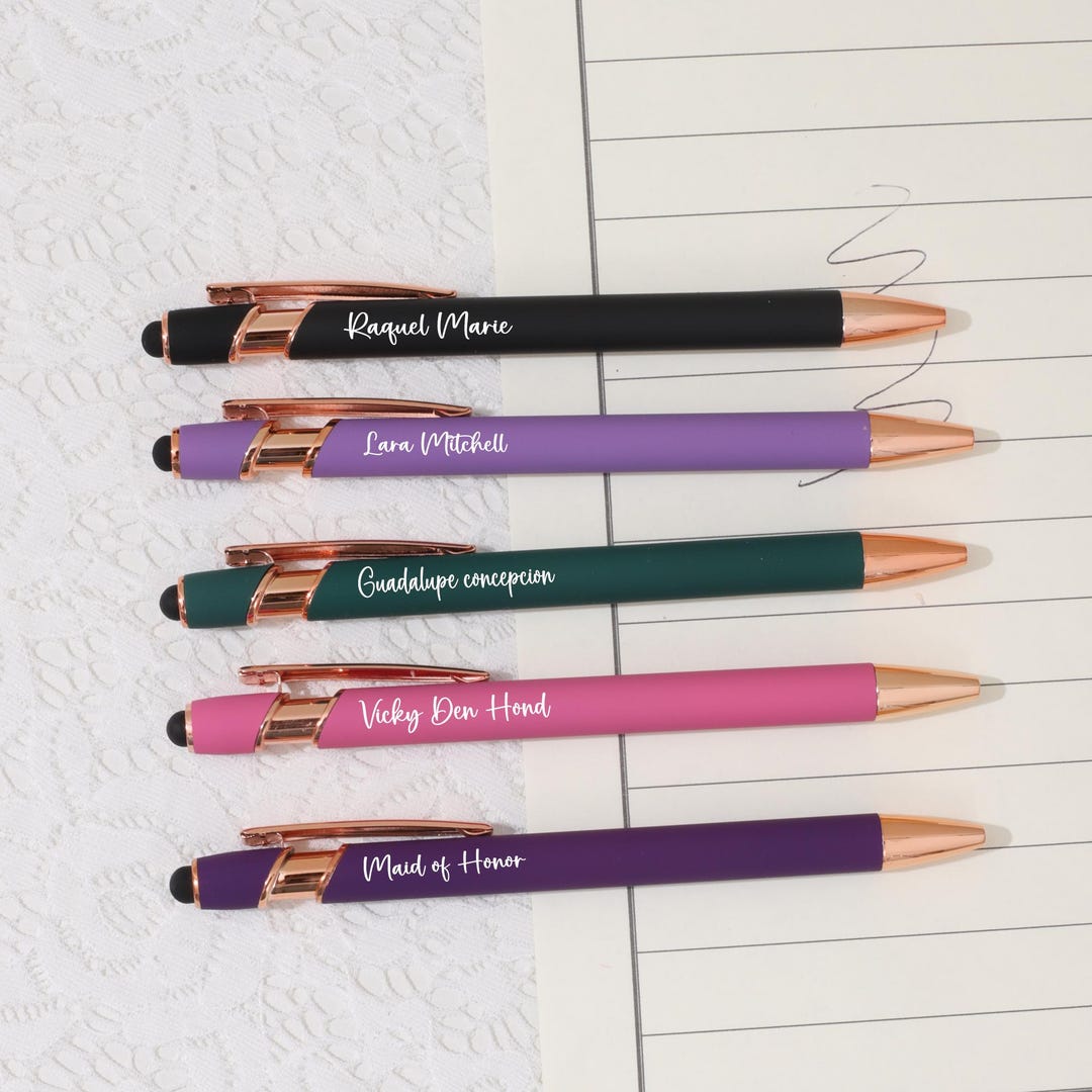 Personalized Luxurious Soft Touch Rose Gold Pen,custom Wedding Pen ...