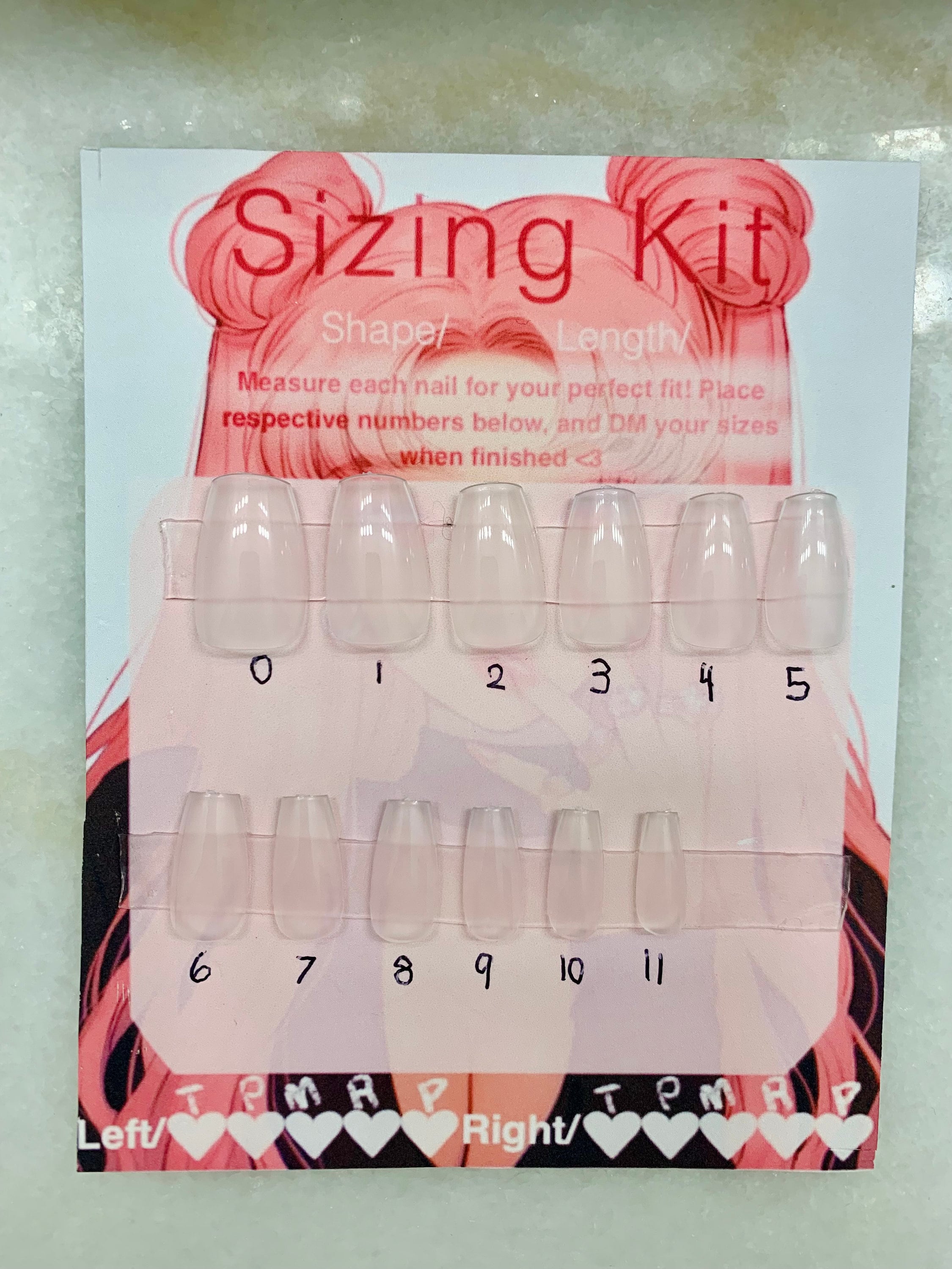 Nail Sizing Kit, Easy Sizing Kit, Press on Sample, Custom Press on Nail ...