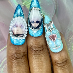 GOJO JJK Anime Fangirl Pendant Nails! "daddy's Home" Anime Set! Anime ...