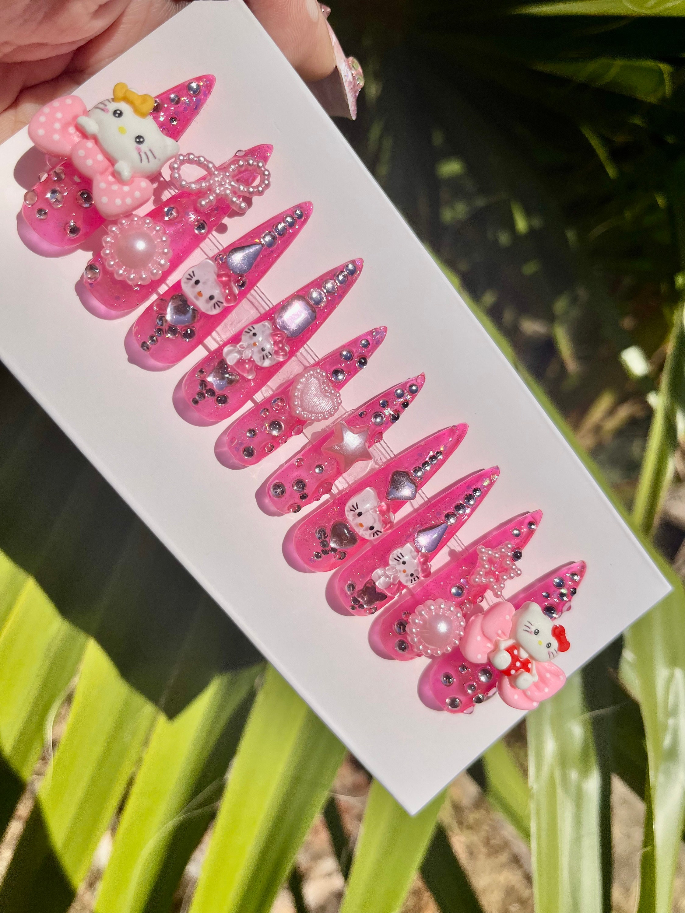 Hello Kitty BADDIE Hand-painted Customized Press on Set kit Included - Etsy