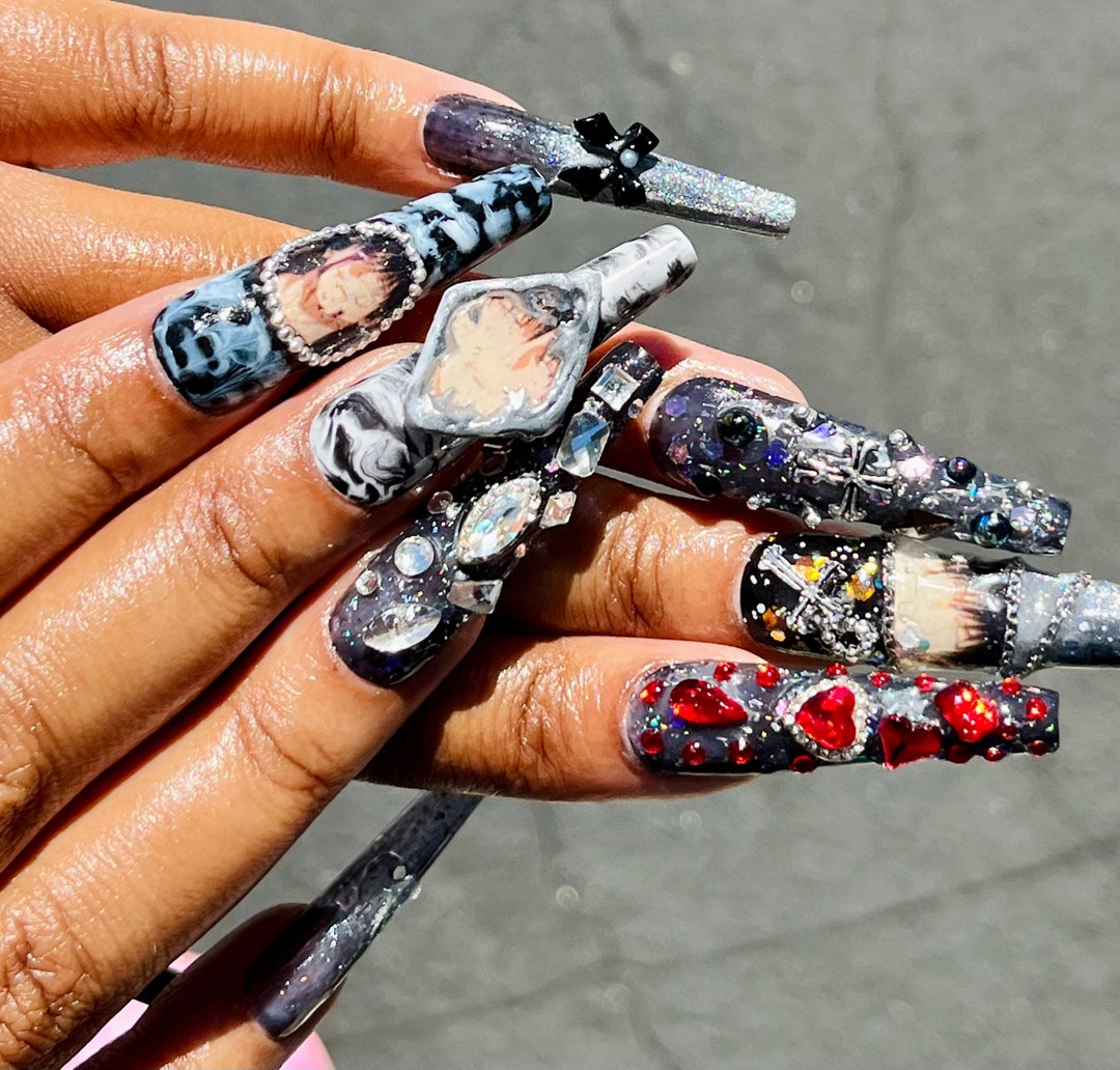 TOJI JJK Anime Fangirl Pendant Nails! "black Air Force Energy" Anime ...