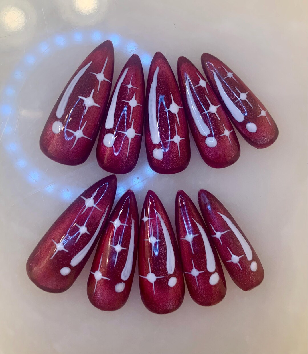 NEW COLOR ~ Cherry Red~ Pop Art Cartoon Comic Book Hand-painted Cats ...