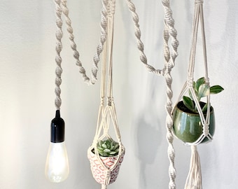 Macrame Pendant Light Macrame Hanging Light Hanging Lamp - Etsy