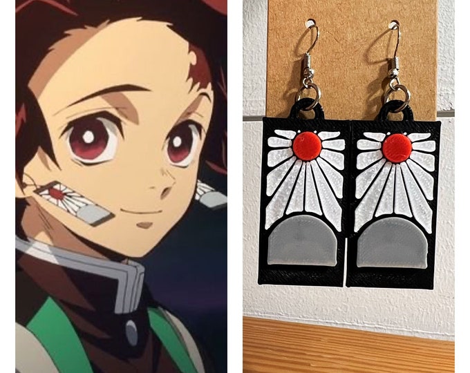 Tanjiro Earrings - Demon Slayer - Etsy
