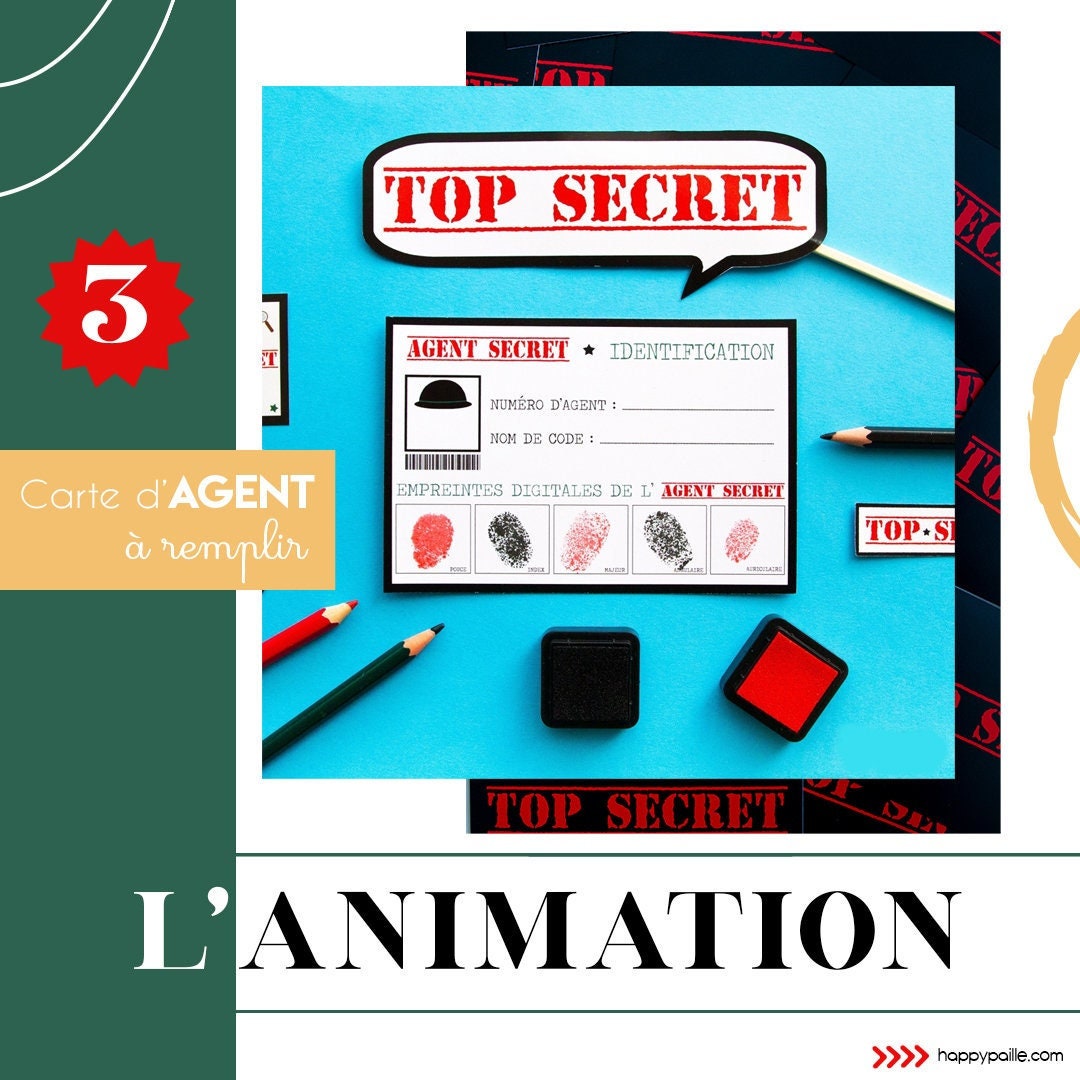Secret Agent Card Secret Agent Theme Activity Secret Agent - Etsy UK