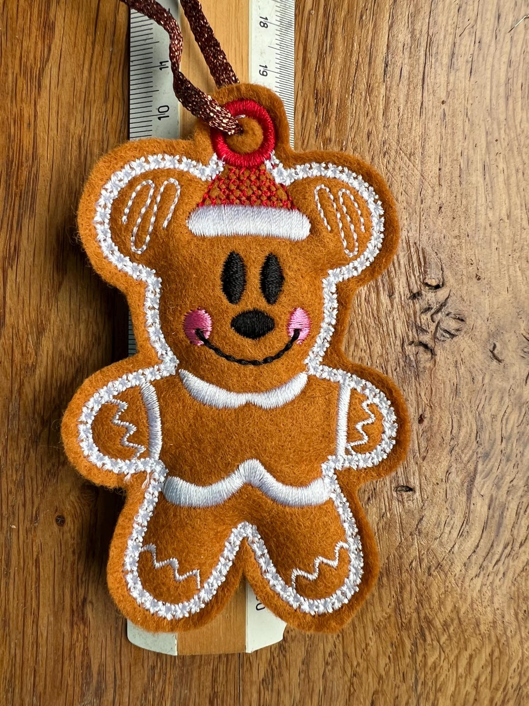 Mickey Mouse Inspired Gingerbread Biscuit Festive Hanging Decoration ...