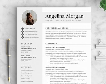 Cv template | Etsy