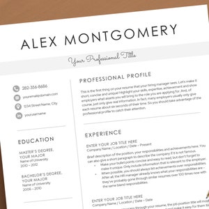 Creative Resume Template, Modern Clean Resume Template for Word & Pages ...