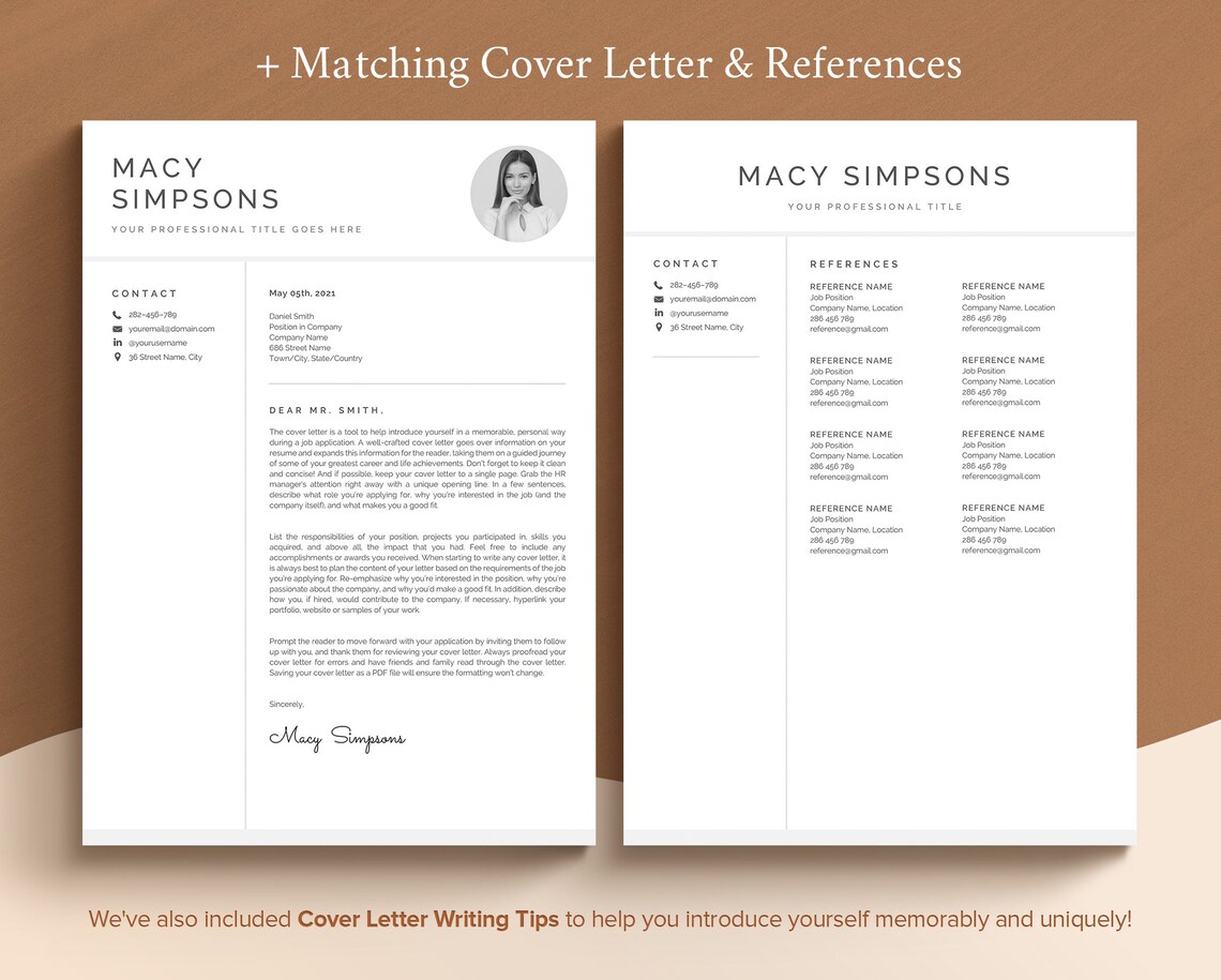 Modern Resume Template for Google Docs, Word, Pages 1-3 Page Resume ...