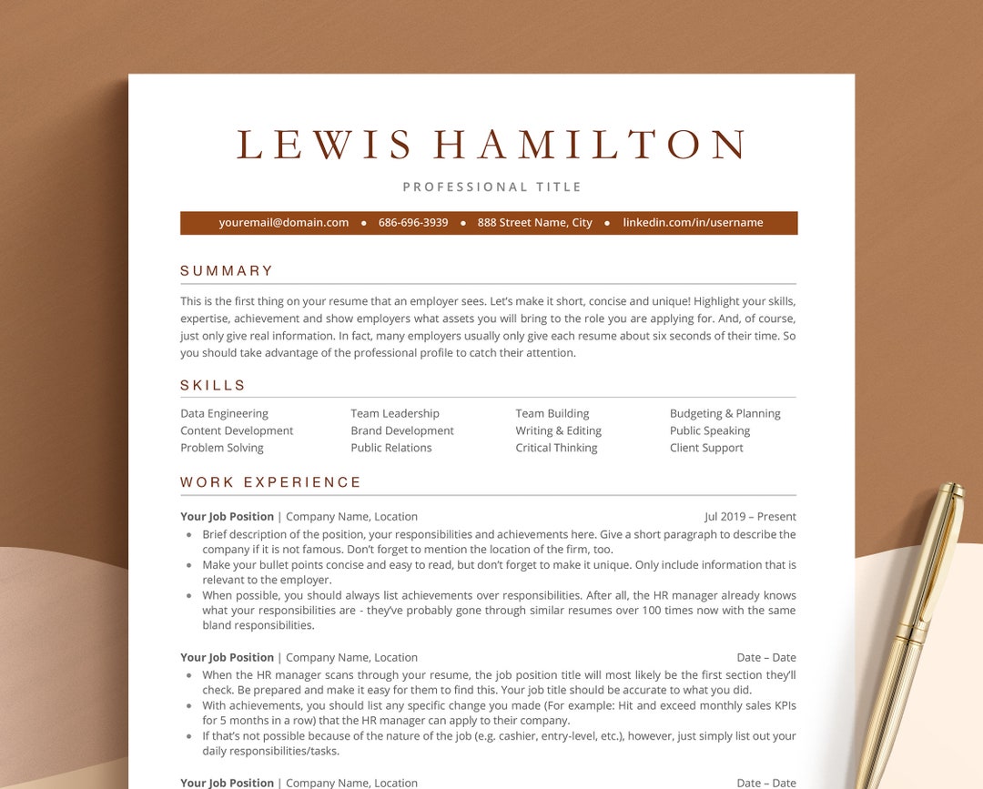 Modern ATS Resume Template, ATS Optimized Resume Template | ATS ...