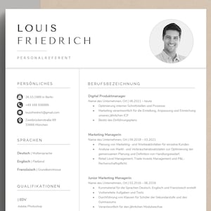 German Resume Template for Word & Apple Pages (DIN A4) - Etsy