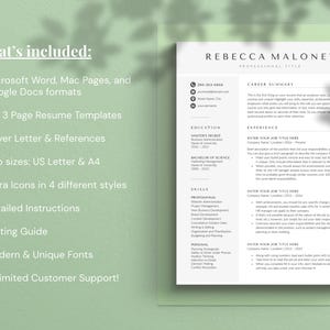 Professional Resume Template for Google Docs, Word, Pages | Clean ...