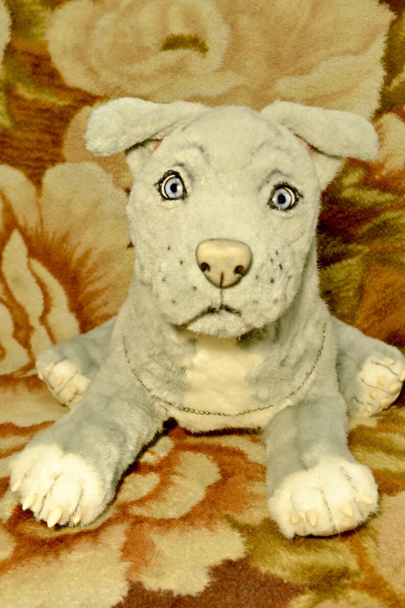 Stuffed pit bull scarecrowDogOOAK Handmade gifts Animal | Etsy