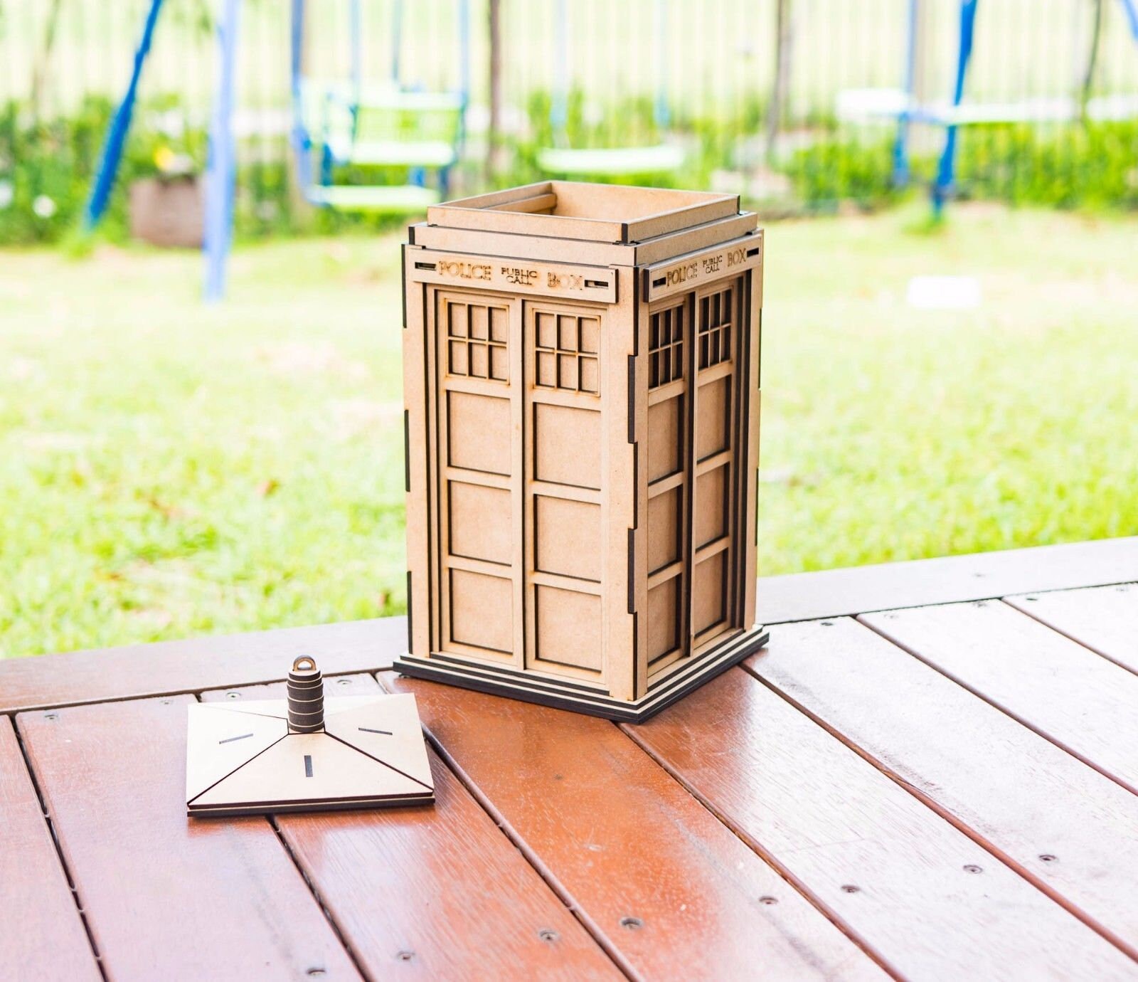 The Tardis a Laser Cut Wooden 3D Model - Etsy Australia