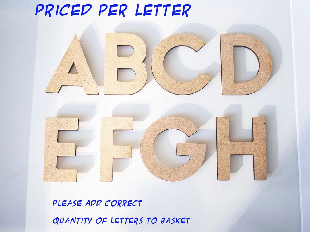 MDF Wooden Letters Custom Cut, Anaheim Gothic Wood Letter, Laser Cut ...