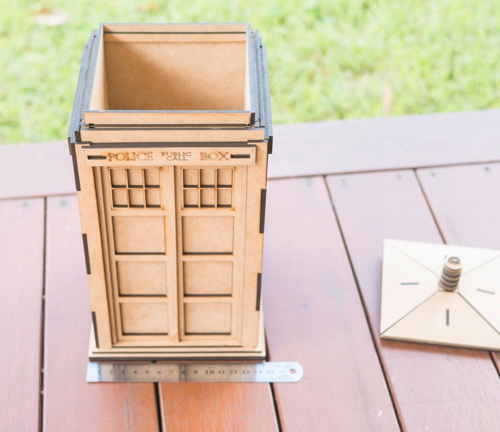 The Tardis a Laser Cut Wooden 3D Model - Etsy Australia