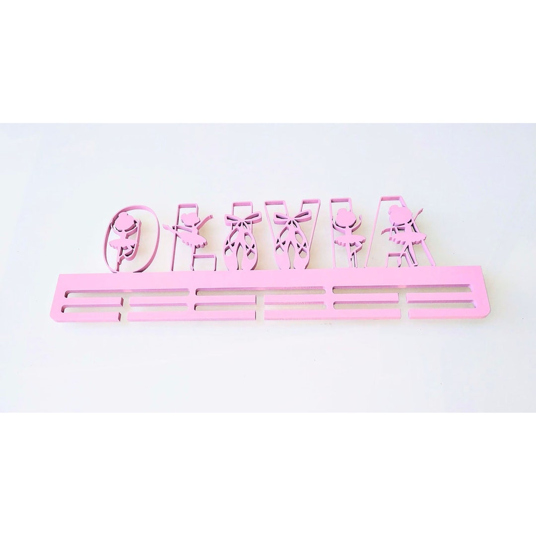 Custom Personalised Ballet Medal Hanger, Ballerina Ribbon Display Rack ...