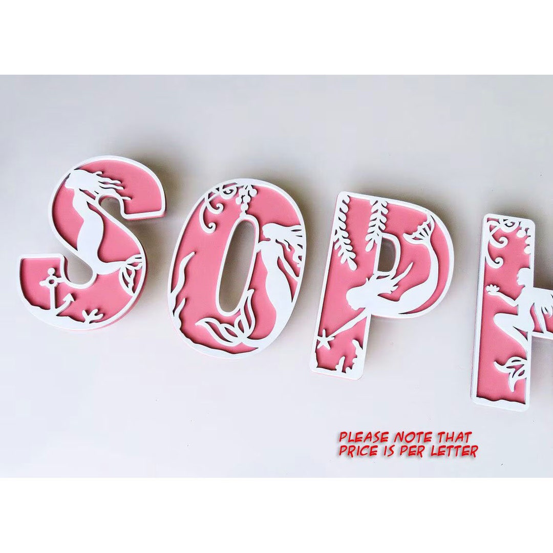 10cm Mermaid Wall Letters, Mermaid Sign, Mermaid Theme, Name Sign, Wall ...