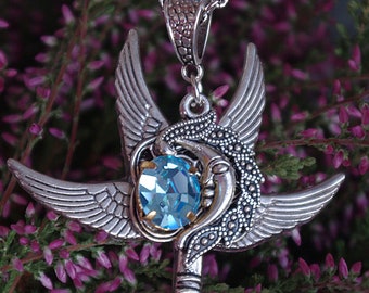 Winged key necklace | Etsy