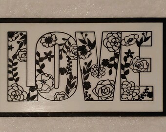 Floral Love Sign | Etsy