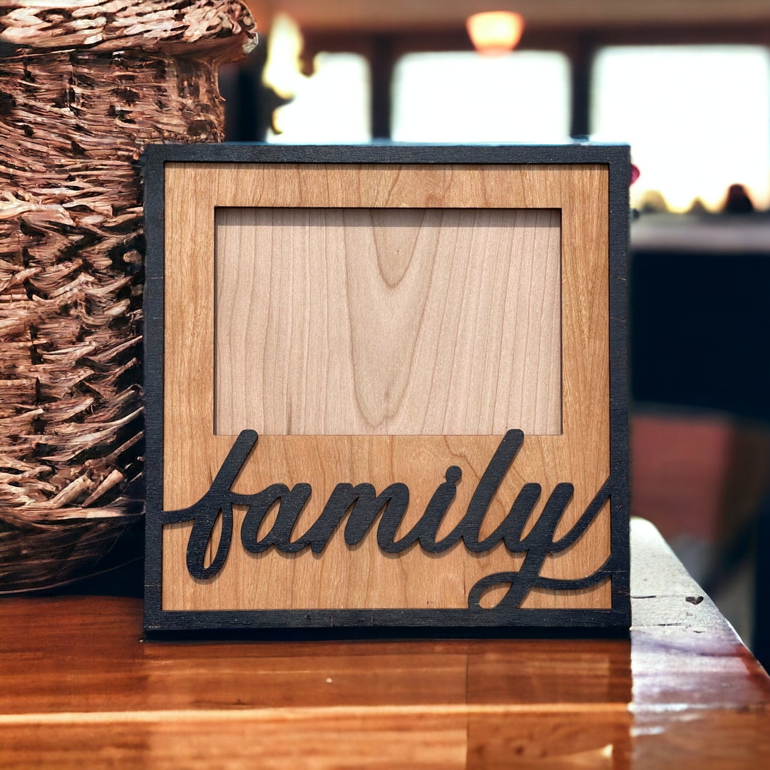 Family Picture Frame for 4" X 6" Photo - Handmade Cherry Wood - Gift ...